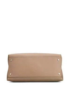 TOD'S Top Handle Tote Bag With Logo Charm - Neutrals