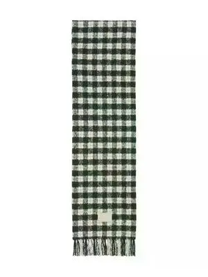 Acne Studios Checked Fringed Scarf - Green