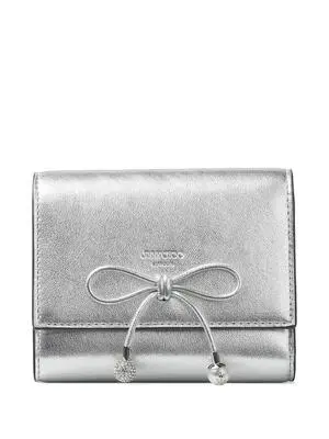 JIMMY CHOO Marinda Bow-detail Wallet - Silver