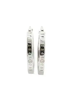 MAISON MARGIELA Numeric Logo Hoop Earrings - Silver