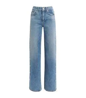 Paige Sasha Side Snap Wide Leg Jeans