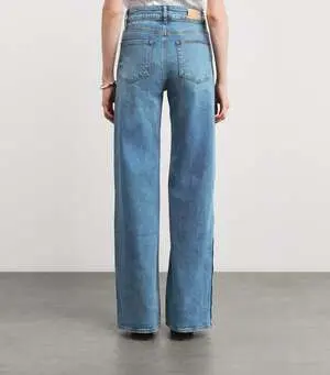 Paige Sasha Side Snap Wide Leg Jeans