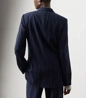 Ralph Lauren Wool Pinstripe Marcy Blazer