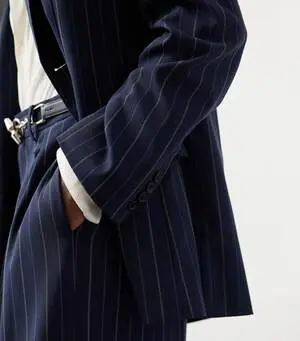 Ralph Lauren Wool Pinstripe Marcy Blazer