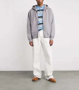 JW Anderson Cotton Zip-up Hoodie - Navy