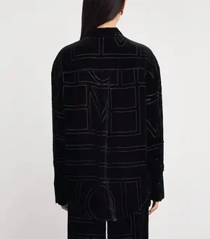 TOTEME Silk Velvet Monogram Shirt