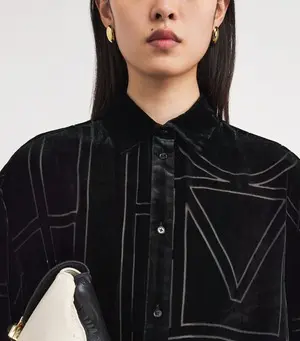 TOTEME Silk Velvet Monogram Shirt
