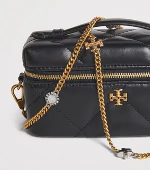 Tory Burch Leather Quilted Kira Vanity Case Bag