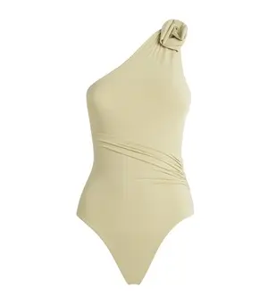 MAYGEL CORONEL Ecos One-shoulder One-piece Swimsuit - Green