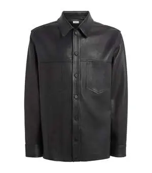 Simkhai Leather Long-sleeve Shirt