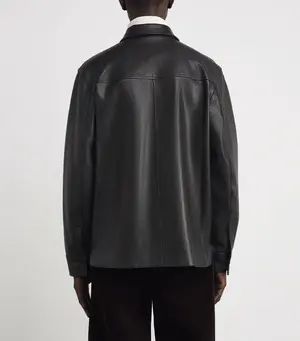 Simkhai Leather Long-sleeve Shirt