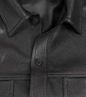 Simkhai Leather Long-sleeve Shirt