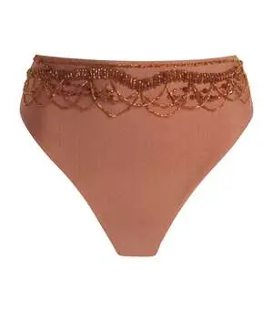 PatBO Embellished Bikini Bottom - Brown