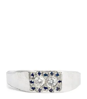 THE OUZE Sterling And Sapphire Ring - Silver