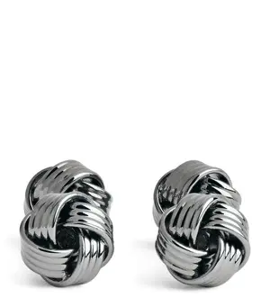 BABETTE WASSERMAN LONDON Rhodium-plated Knot Cufflinks - Black