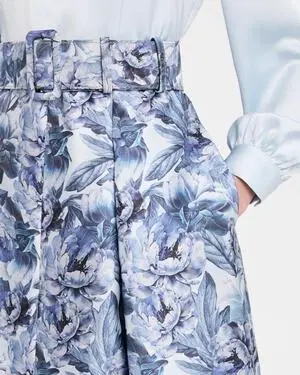 SACHIN BABI Zoe Satin Crepe & Floral-print Mikado Gown - Celestial