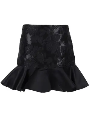 GANNI Satin Miniskirt - Black