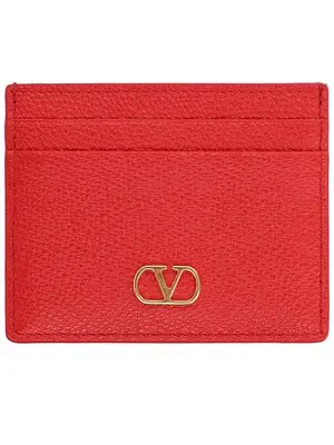 Valentino Garavani Signature Vlogo Card Holder - Red