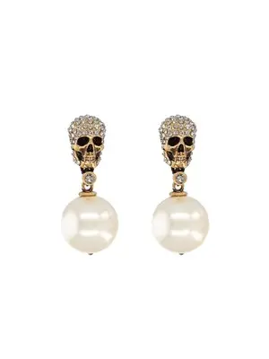 Alexander McQueen Skull Drop Earrings With Pave - Multicolour