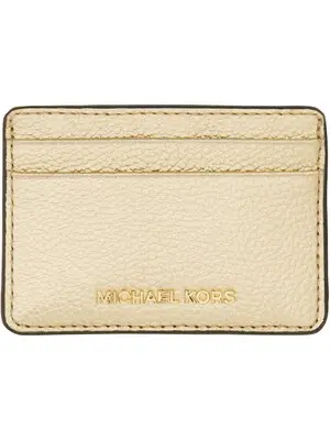 Michael Kors Card Holder With Logo - Gold