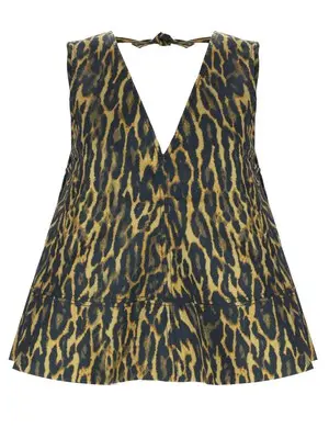 GANNI Animal Print Top - Animalier