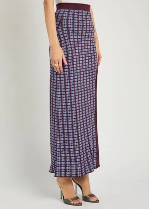 Rabanne Patterned Fine-knit Midi Skirt