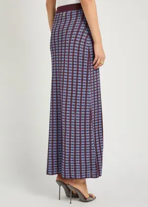 Rabanne Patterned Fine-knit Midi Skirt