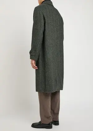 LES DEUX Maximillian Herringbone Wool-blend Coat - Black