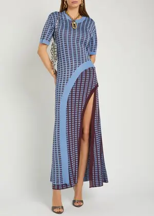 Rabanne Patterned Fine-knit Midi Dress