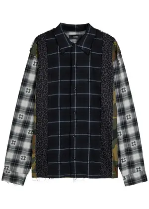 Amiri Spliced Quad Patchwork Cotton Shirt