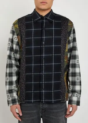 Amiri Spliced Quad Patchwork Cotton Shirt