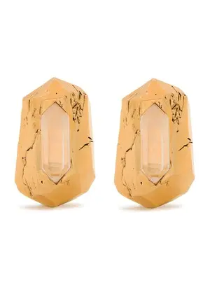 Saint Laurent Prism-embellished Clip-on Earrings - Gold
