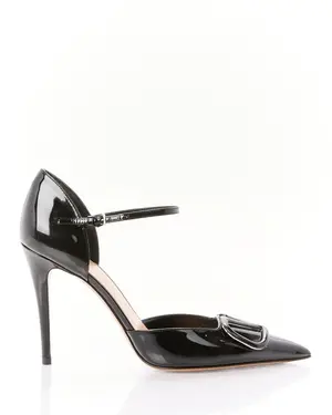 Valentino Garavani D'orsay Pumps With Vlogo Hardware - Black