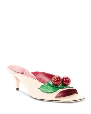 Valentino Garavani Cherry Kitten Heel Slides