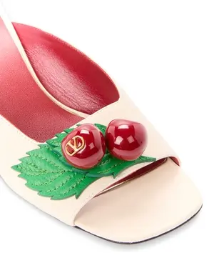 Valentino Garavani Cherry Kitten Heel Slides