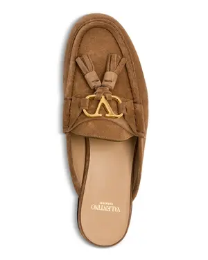 Valentino Garavani Vlogo Tassel Loafer Mules - Dusty Cognac