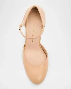 STUART WEITZMAN 100mm Babette Leather Platform Pumps - Adobe