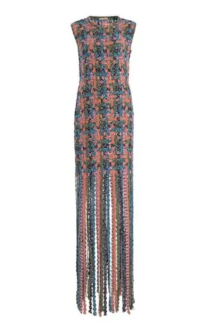 Ulla Johnson Alexis Fringed Macramé Cotton Knit Maxi Dress - Multi