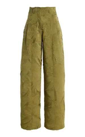 Ulla Johnson Carine Satin Wide Leg Pants - Green