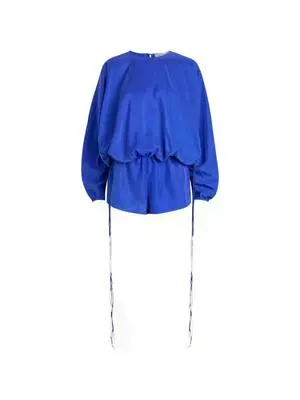 Christopher Esber Parachute Silk Playsuit Blue