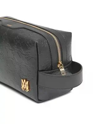 Amiri Logo Leather Toiletry Bag