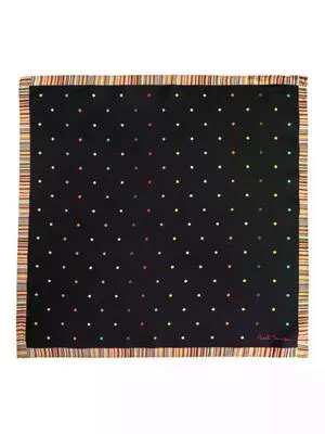 Paul Smith Polka-dot Silk Pocket Square - Black