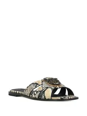 Pinko Love Birds Snakeskin-effect Sandals