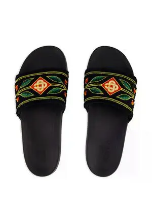 Casablanca Laurel Terry Slides - Black