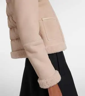 Moncler Shearling-lined Suede Down Jacket