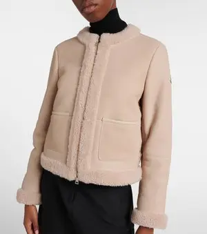 Moncler Buis Shearling-lined Suede Down Jacket