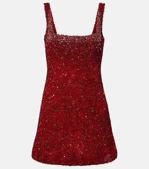 Rachel Gilbert Kaity Embellished Minidress - Red