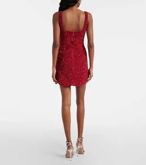 Rachel Gilbert Kaity Embellished Minidress - Red