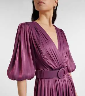 Costarellos Brennie Belted Georgette Gown