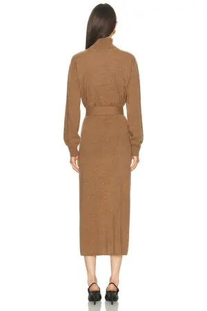 L'academie Belted Knit Midi Dress
